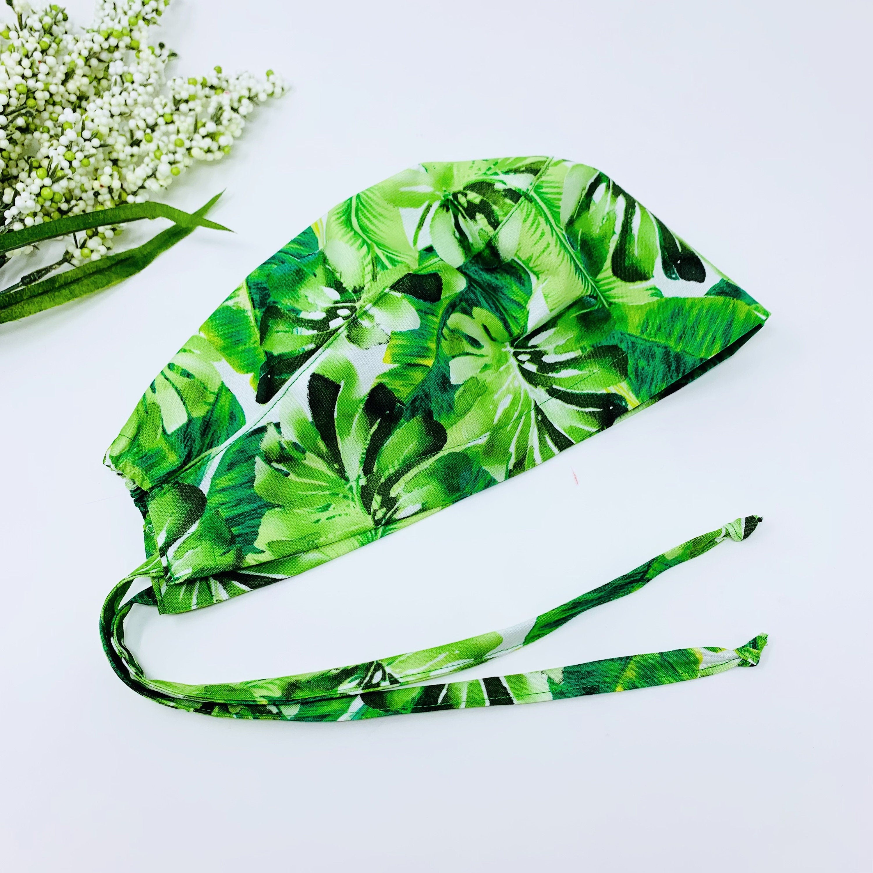 Monstera surgical cap. Medical Scrub Cap, Dental scrub cap. – Paradise Caps